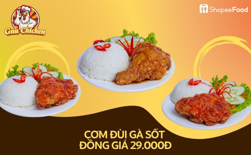 Guu Chicken khao giới trẻ Hà Nội cơm đùi gà sốt đồng giá 29.000 đồng